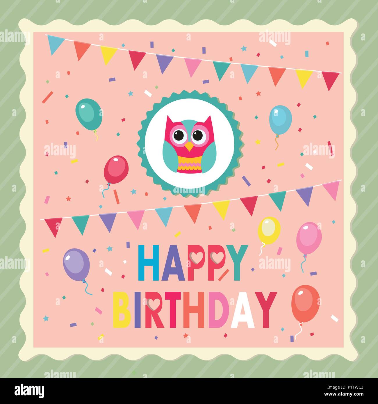 Happy birthday celebration cute Stock Vector Images - Alamy
