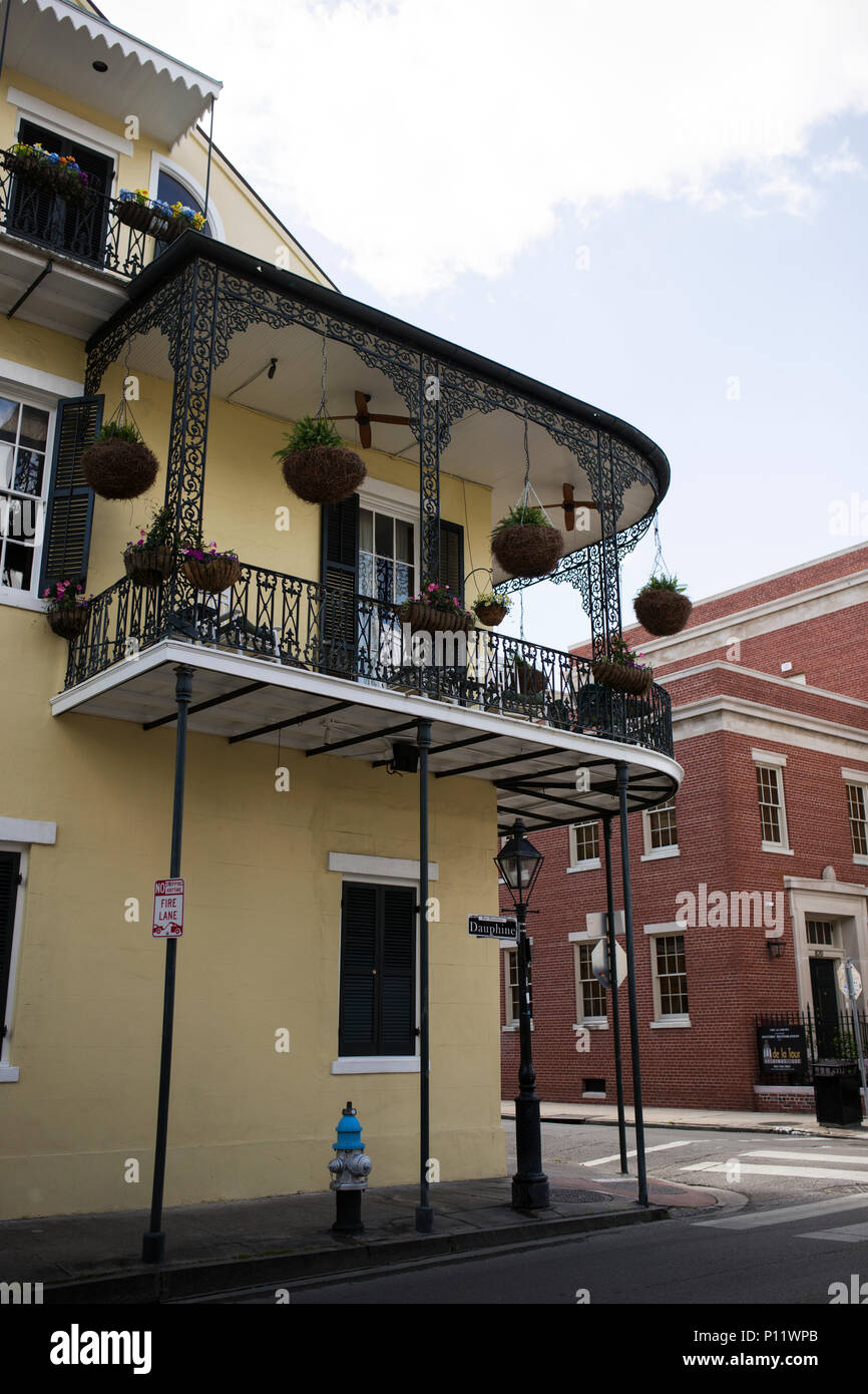 A traditional style building with wrought iron balcony in the French ...