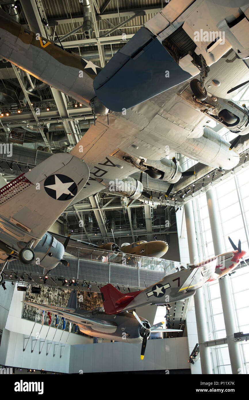 Historic airplanes on display in the National World War II Museum in ...