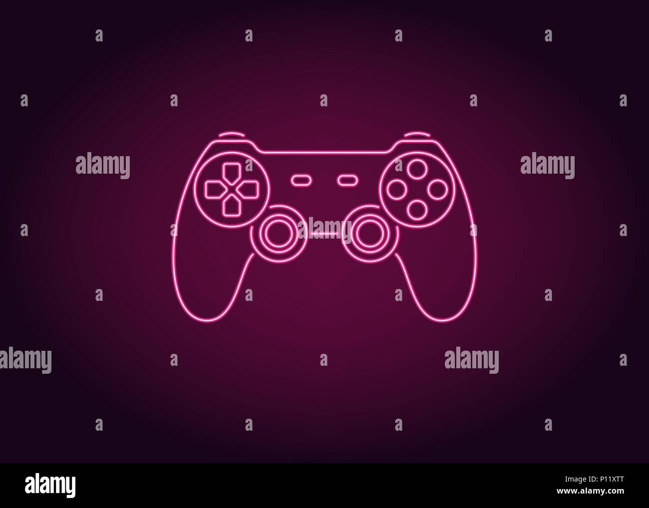 Neon icon of Pink Joystick. Vector illustration of Pink Wireless ...