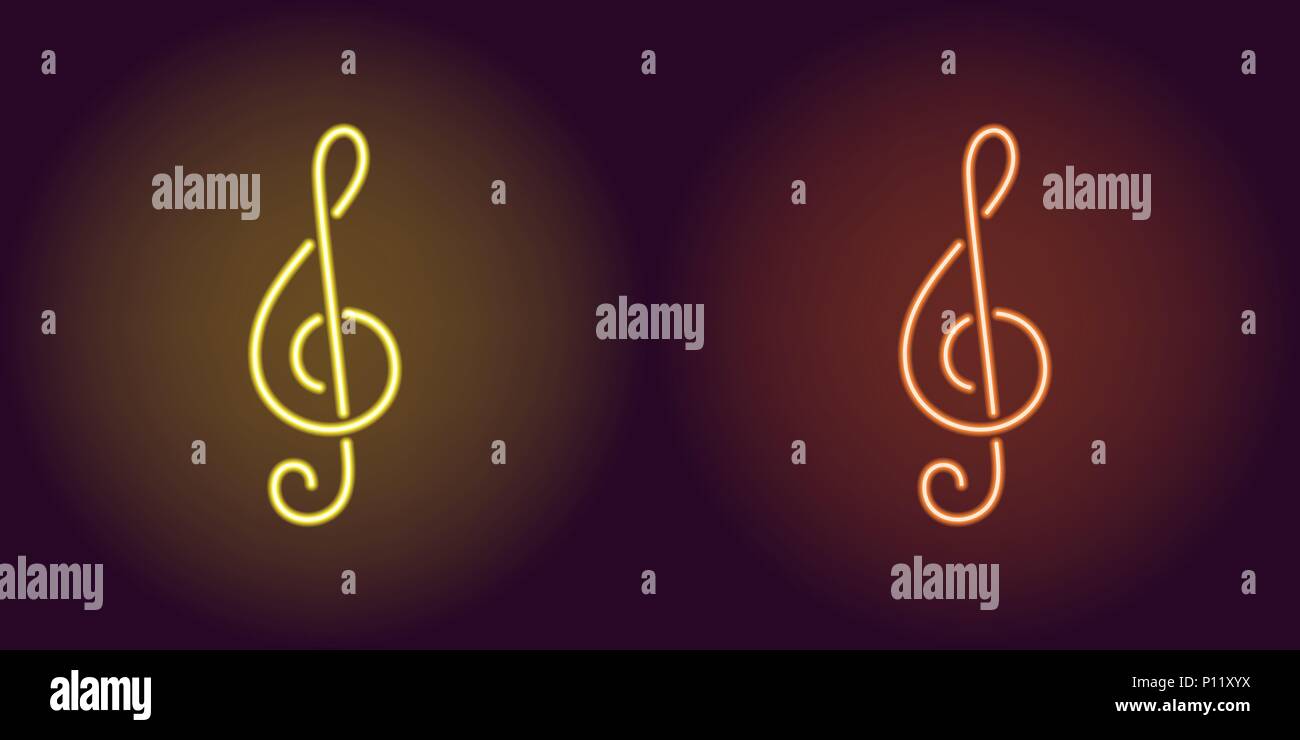 Music note neon light sign hi-res stock photography and images - Alamy