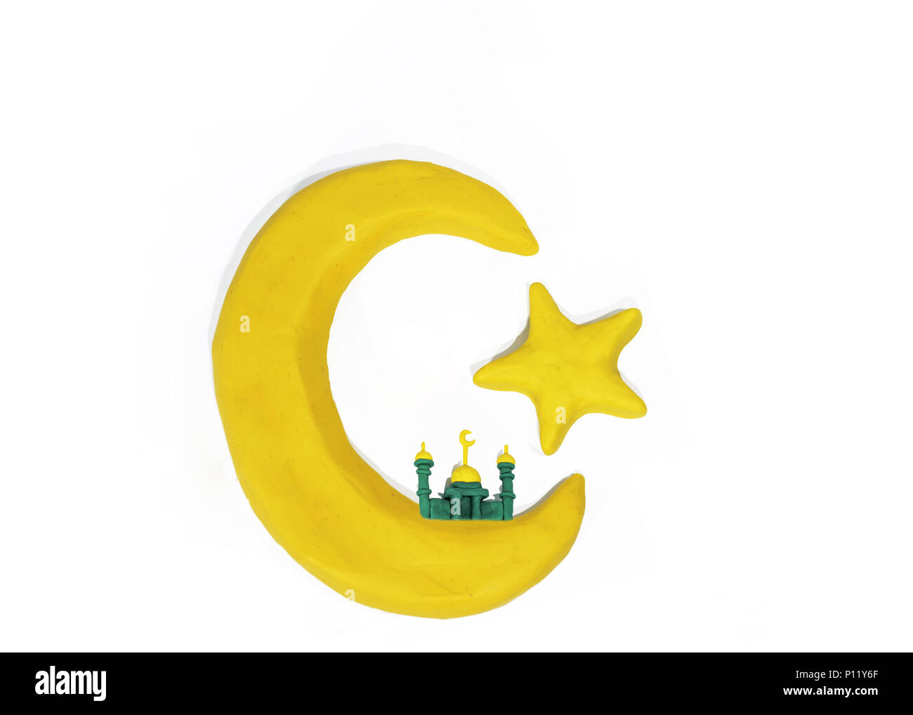 Symbols of Islam. Objects made from Play Clay. Abstract isolated photo ...