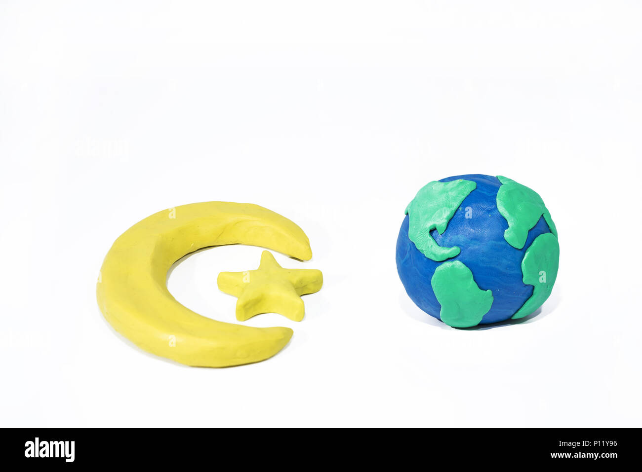 Symbols of Islam. Objects made from Play Clay. Abstract isolated photo ...