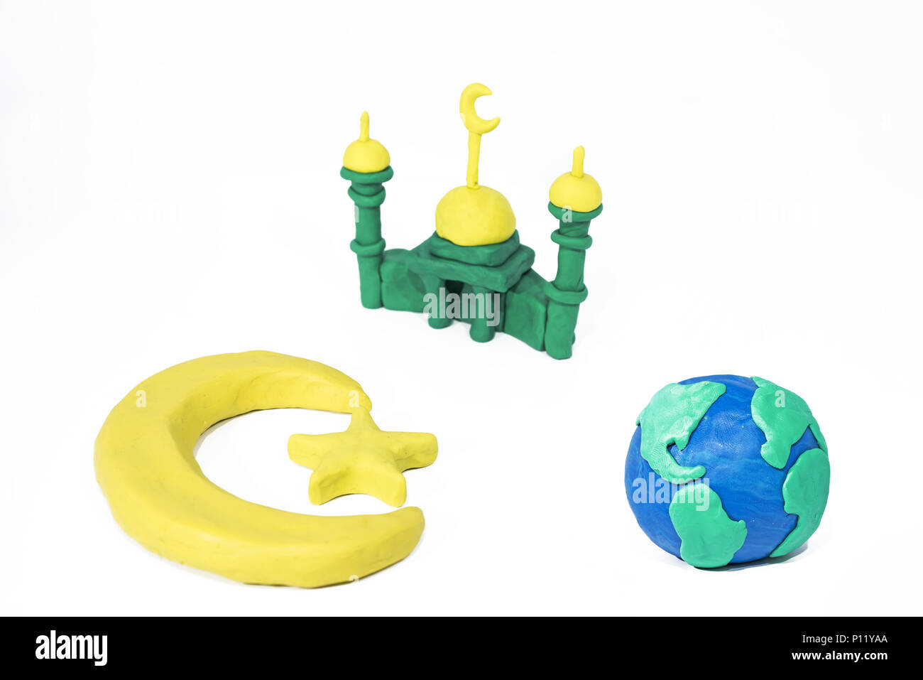 Symbols of Islam. Objects made from Play Clay. Abstract isolated photo ...