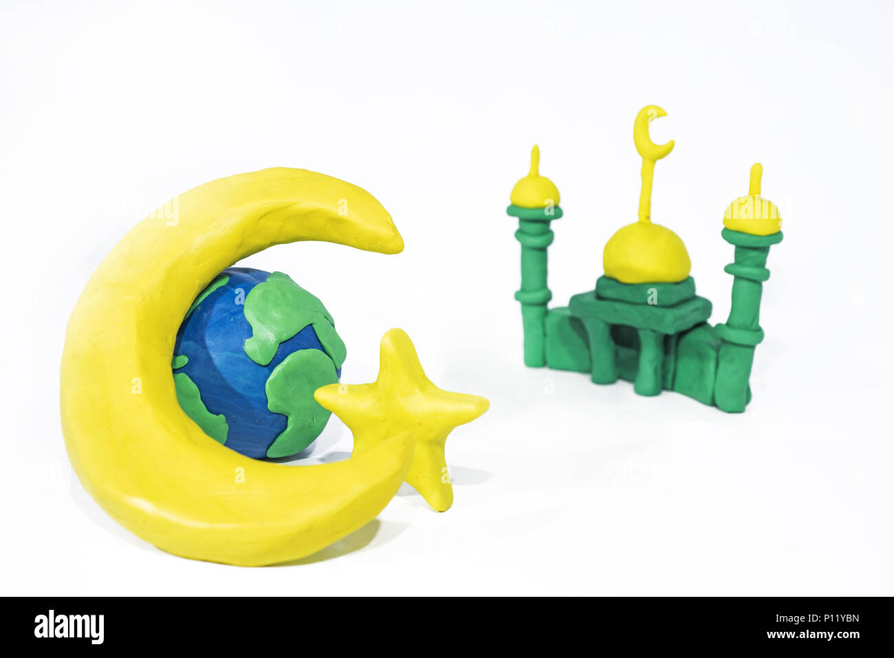 Symbols of Islam. Objects made from Play Clay. Abstract isolated photo ...