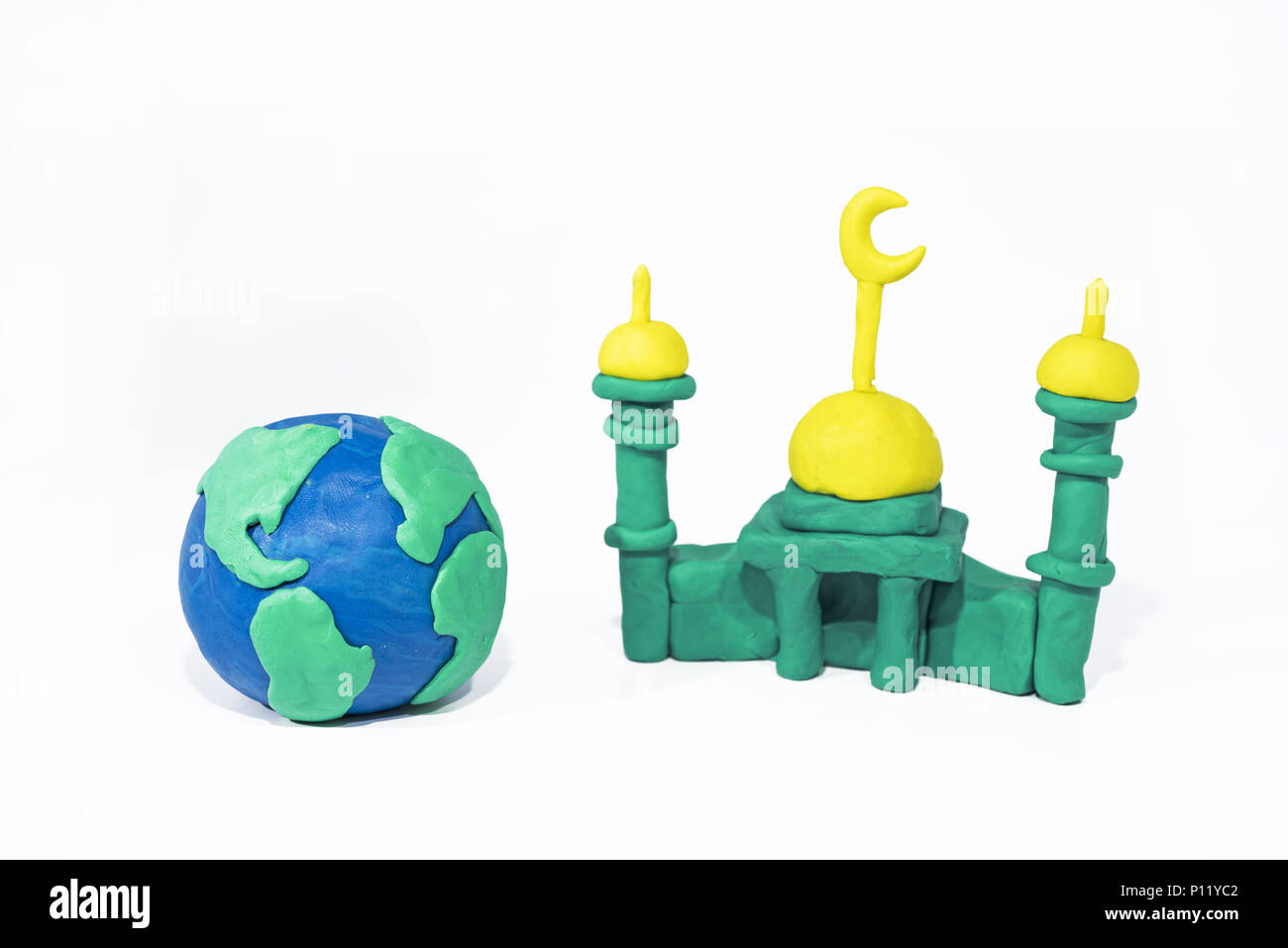 Symbols of Islam. Objects made from Play Clay. Abstract isolated photo ...