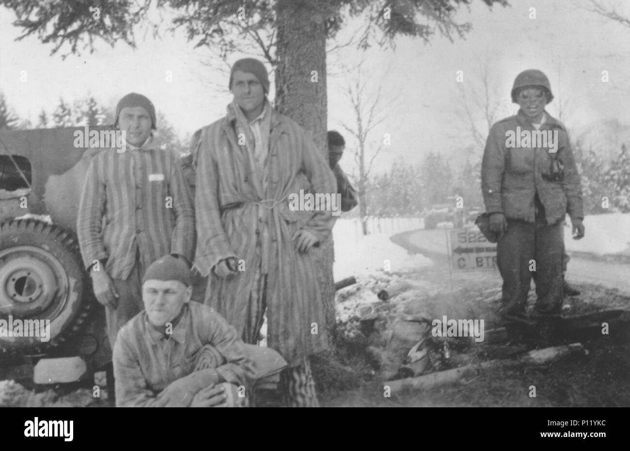 George Oiye (right), a Japanese-American soldier with the 522nd Field ...