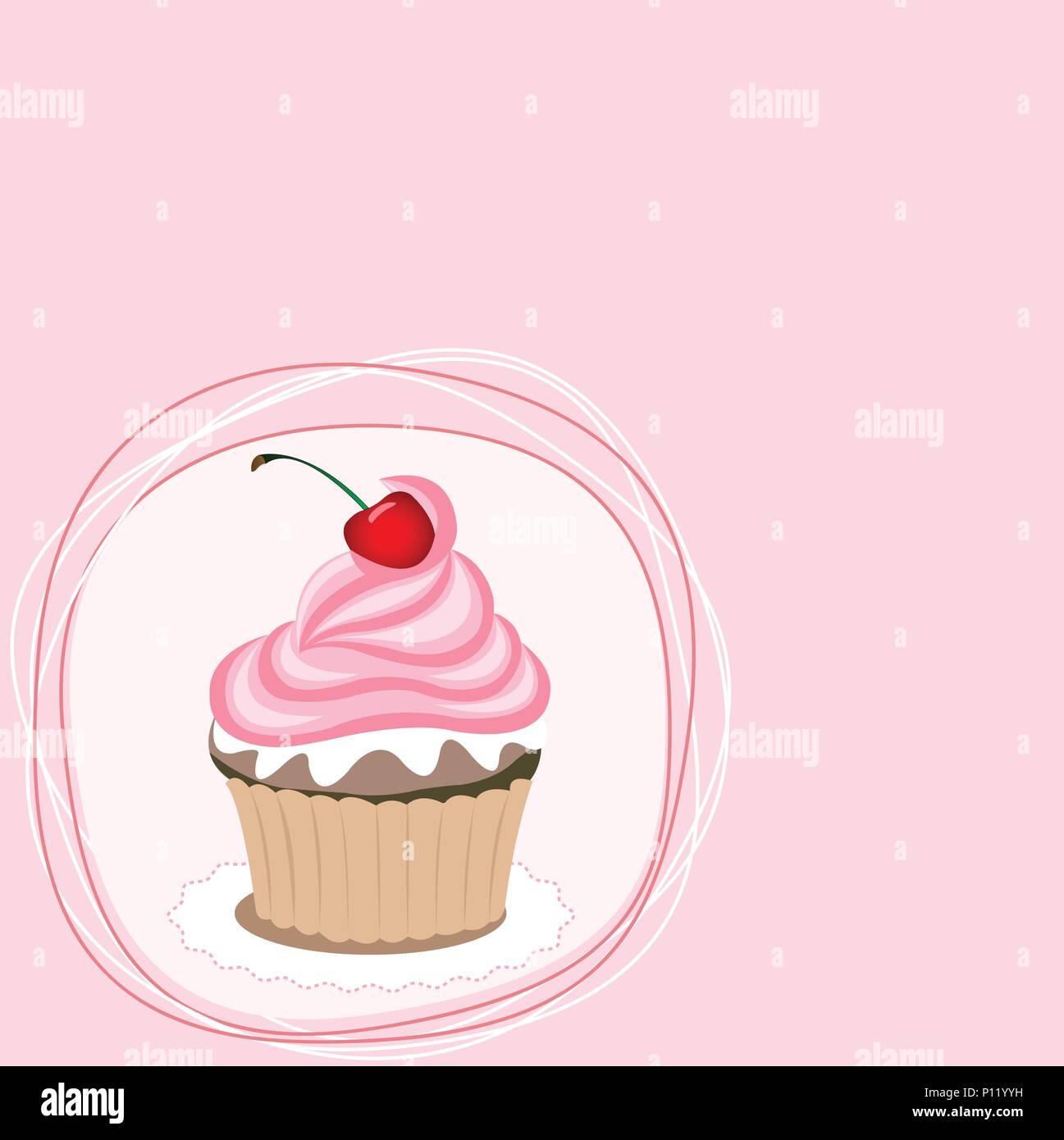 Pink Cupcake Birthday Clipart