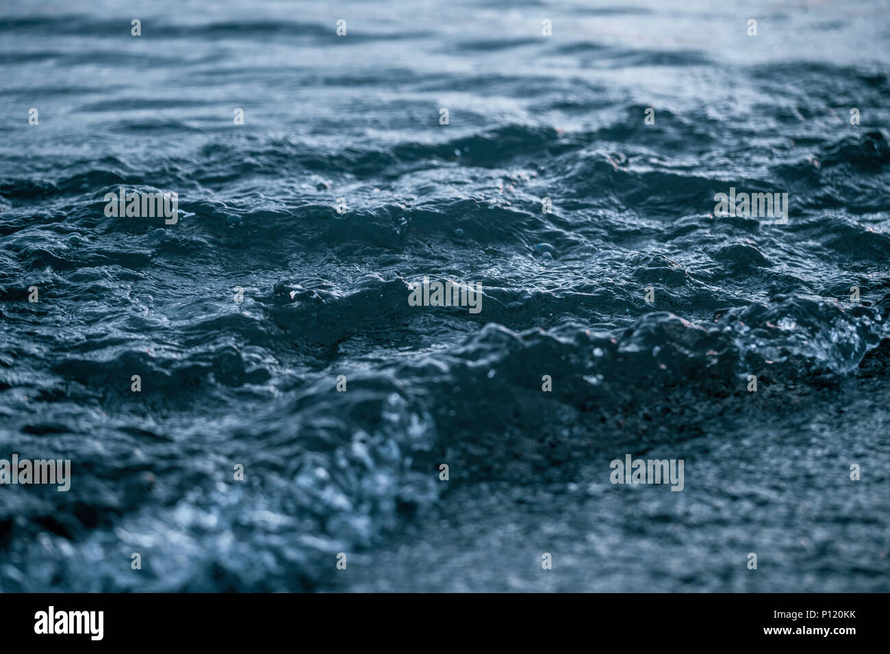 Photo closeup of beautiful clear dark blue sea ocean water surface with ...