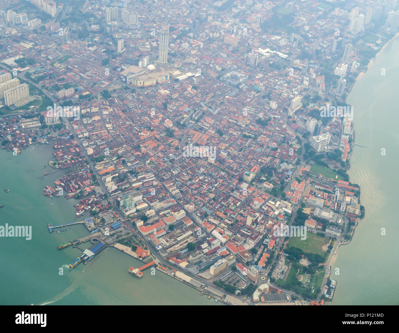 The aerial view of Penang city Stock Photo - Alamy