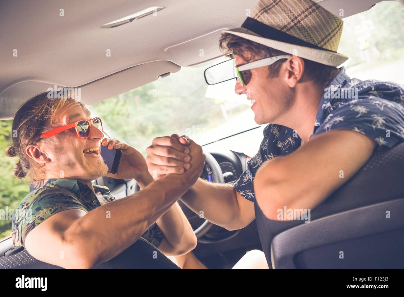 Two hands shaking car in hi-res stock photography and images - Alamy