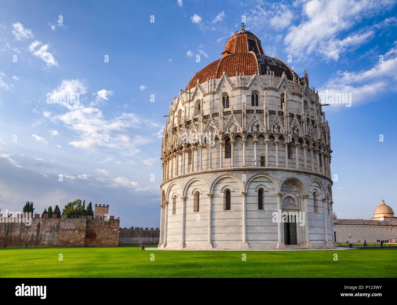Medieval round Romanesque Pisa Baptistery of St. John (Pisa Baptistry ...