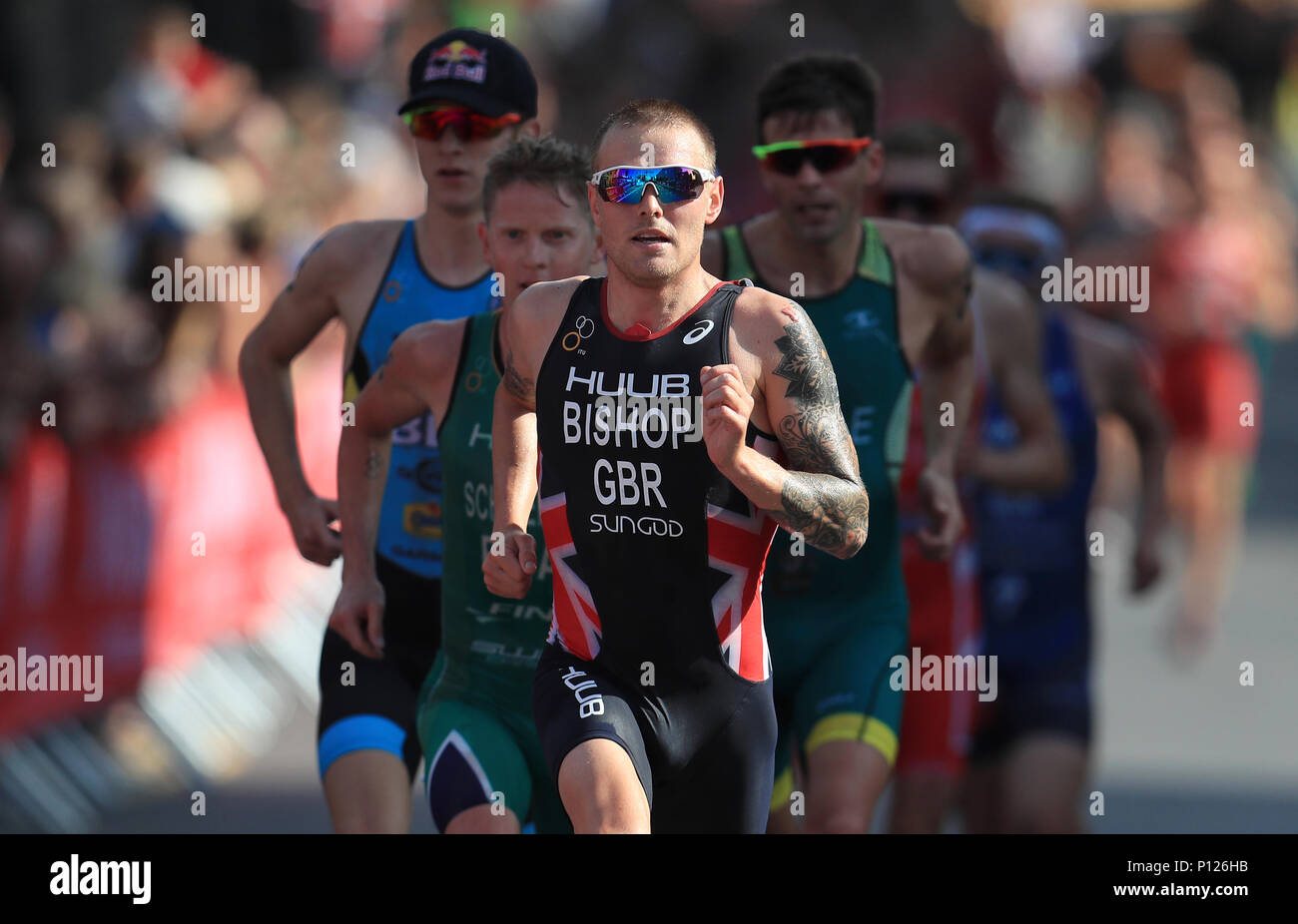 Great Britain's Thomas Bishop in the elite men's race during the 2018 ...