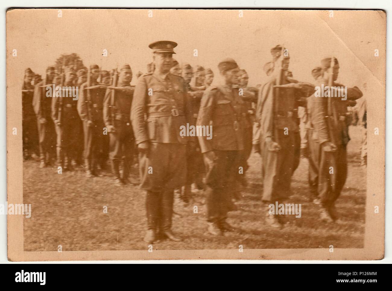 THE CZECHOSLOVAK REPUBLIC - CIRCA 1930s: A vintage photo shows soldiers ...