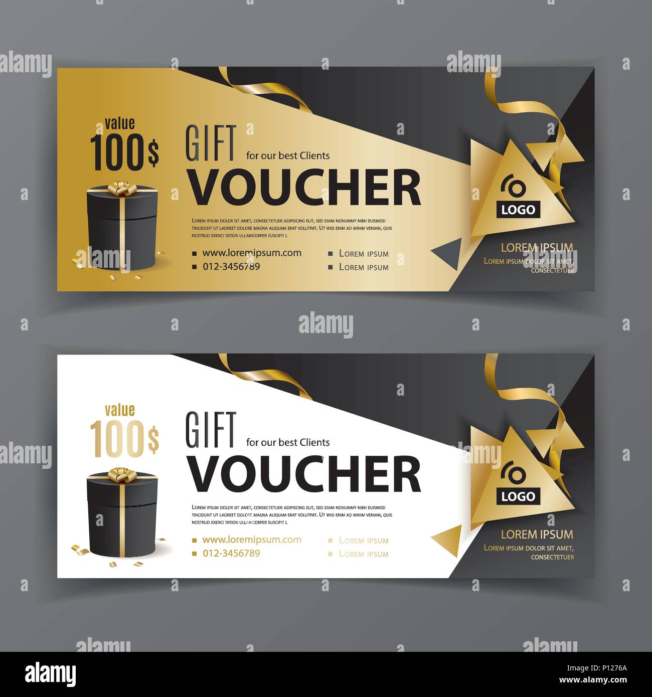 Gift voucher template. Universal flyer for business. Clean vector ...