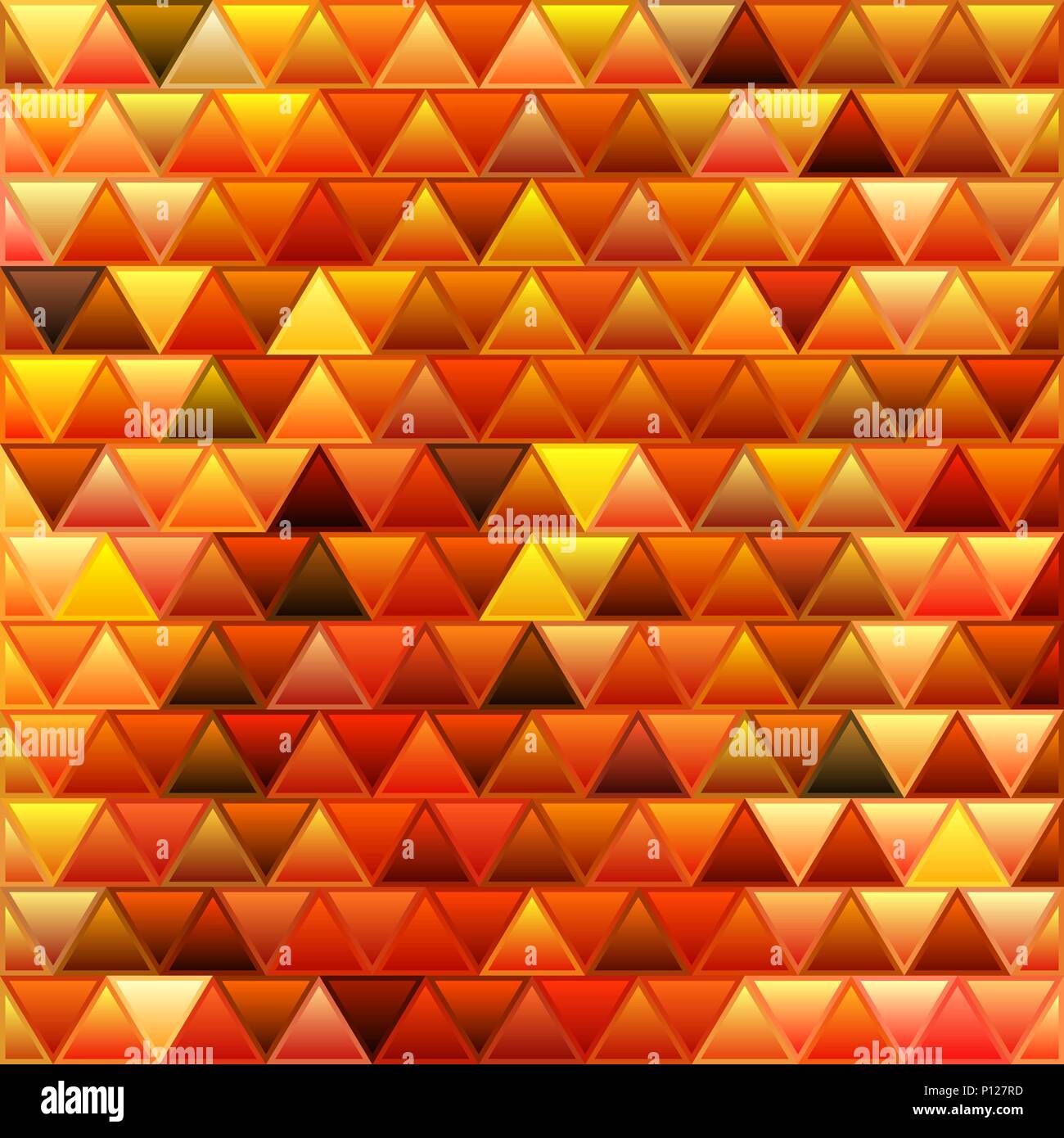 abstract vector stained-glass triangle mosaic background - orange and ...