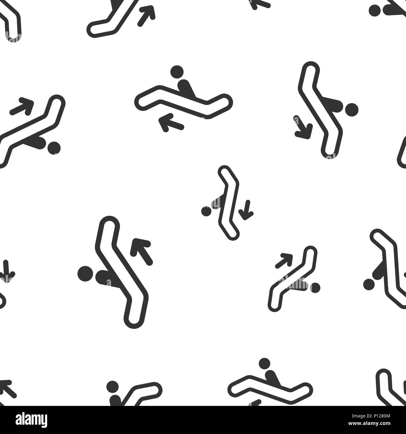 Escalator elevator icon seamless pattern background. Business concept vector illustration ...
