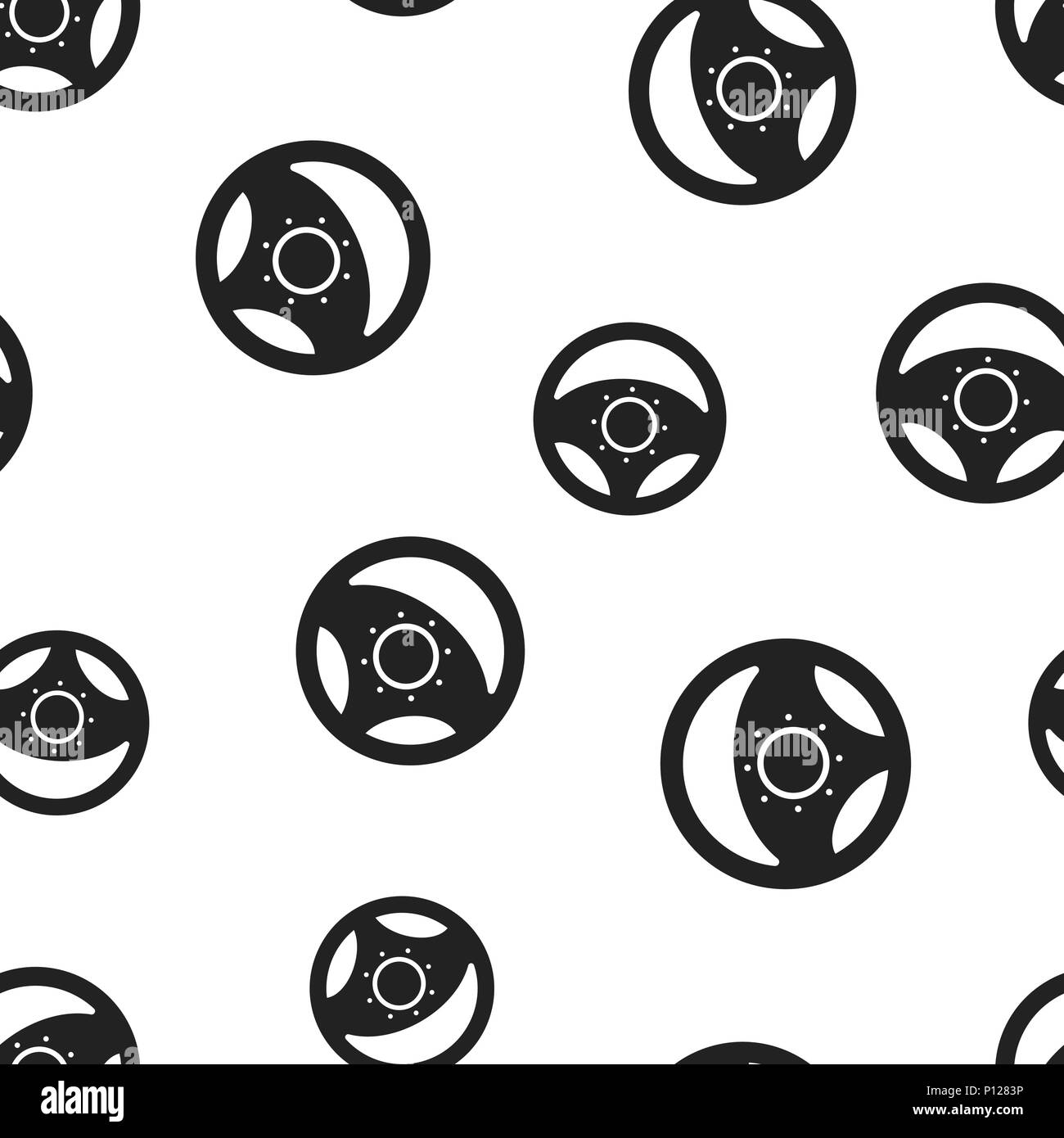Steering wheel icon seamless pattern background. Business concept ...
