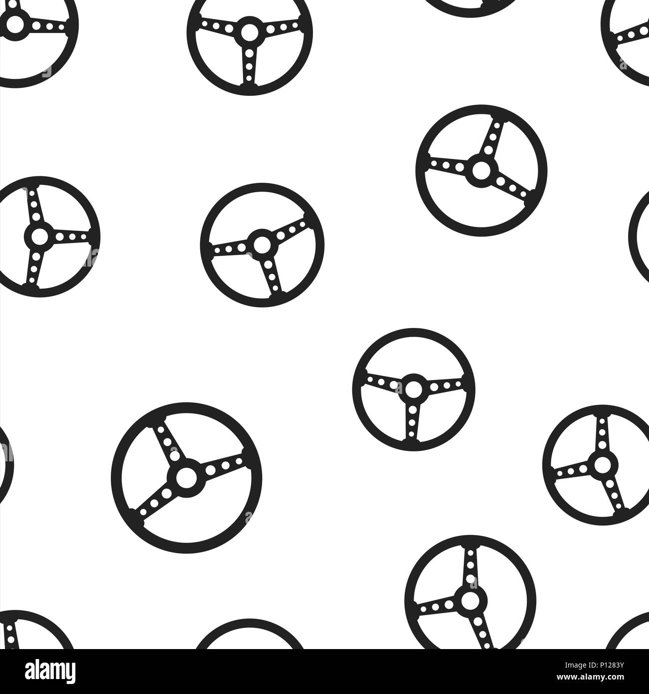 Steering wheel icon seamless pattern background. Business concept ...