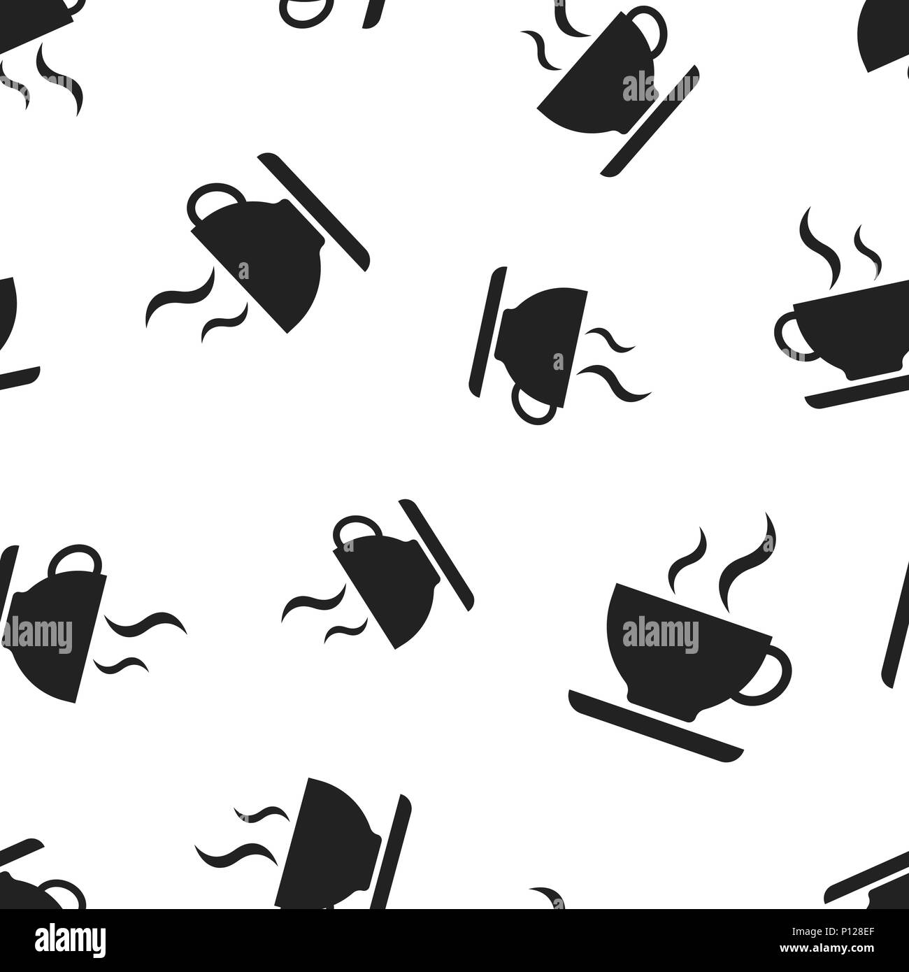 Coffee cup icon seamless pattern background. Business concept vector ...