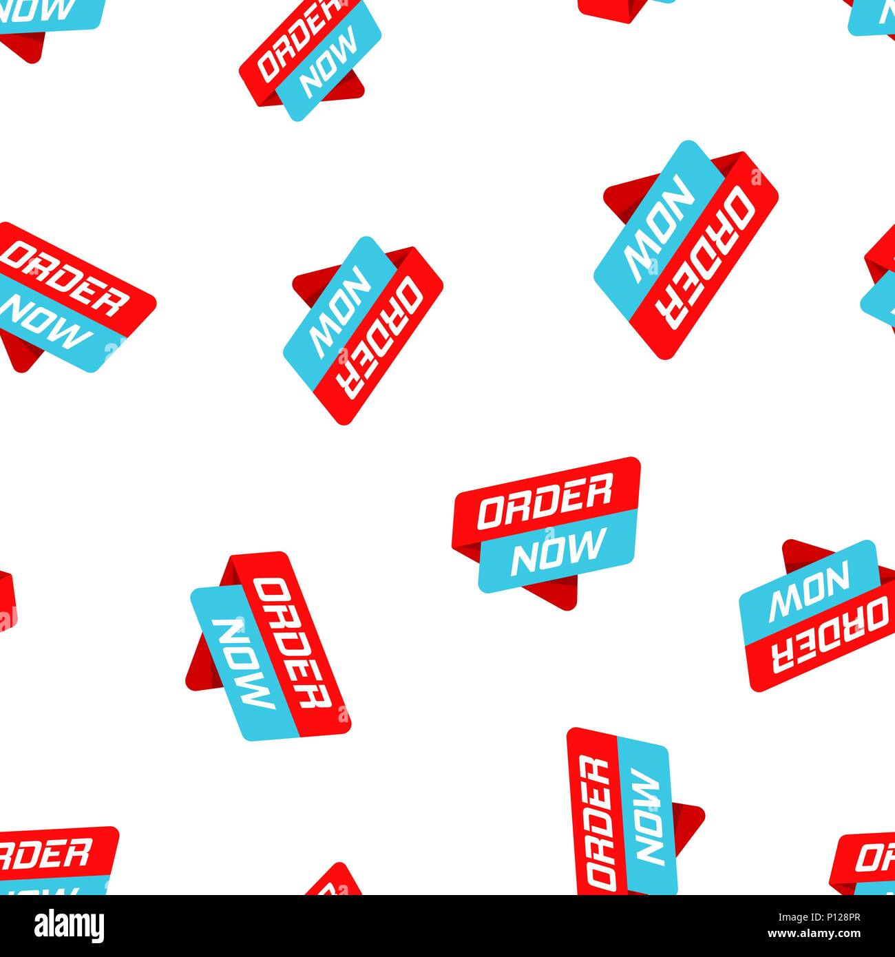Order now banner badge icon seamless pattern background. Business ...