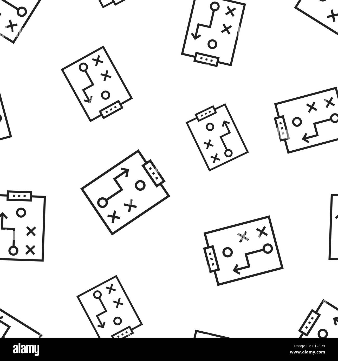 Tactical plan document icon seamless pattern background. Business ...