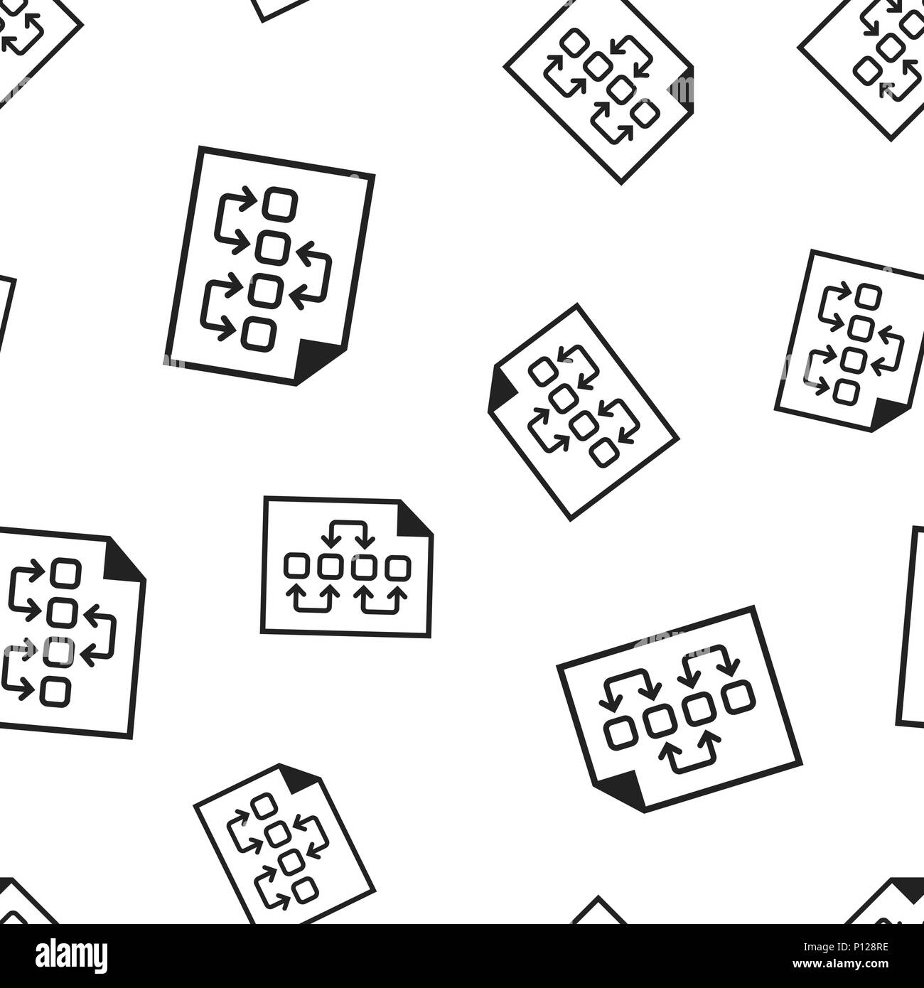 Tactical plan document icon seamless pattern background. Business ...