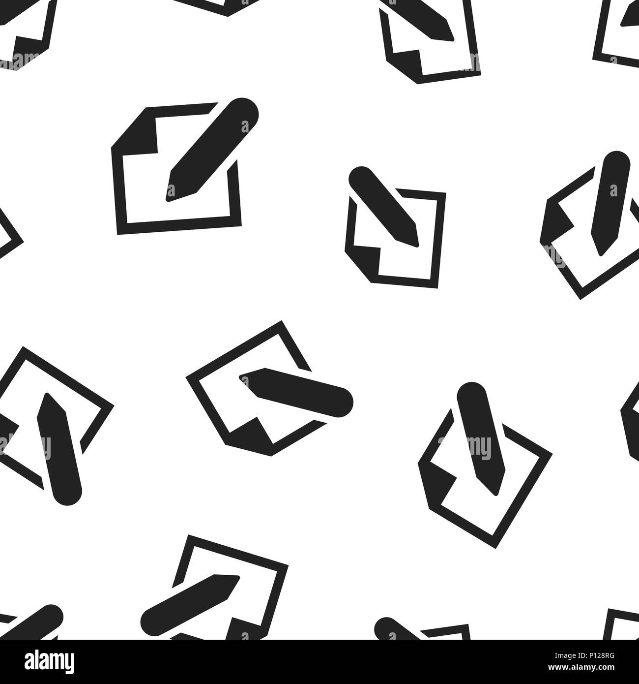 Notepad edit document with pencil icon seamless pattern background ...