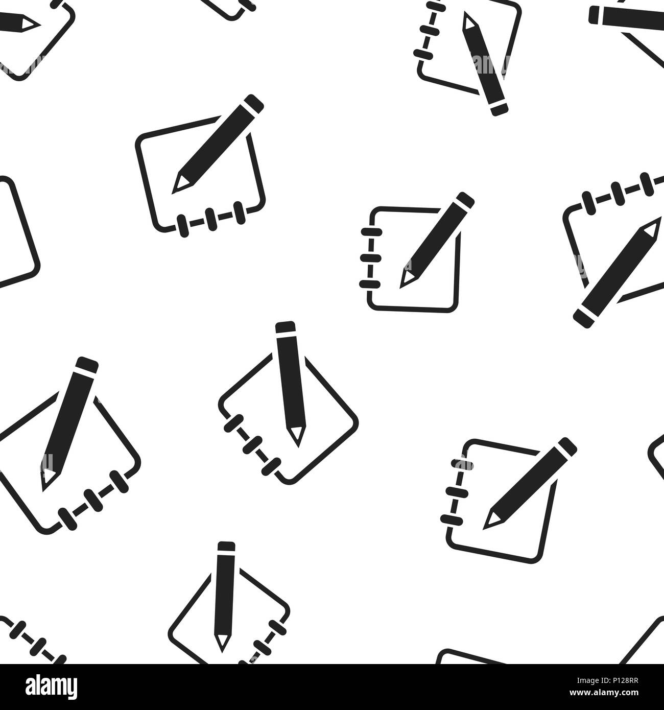Notepad edit document with pencil icon seamless pattern background ...