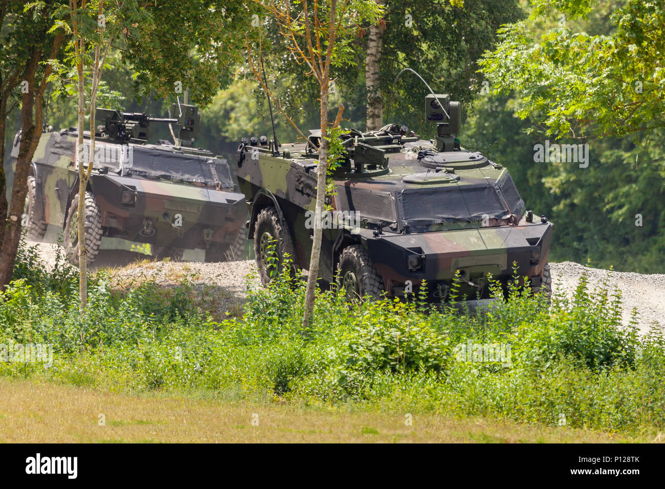 German light armoured reconnaissance vehicle drives on a road Stock ...