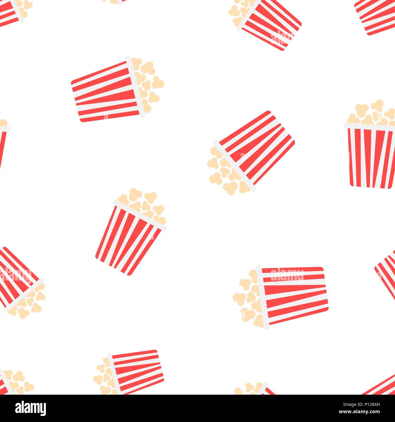 Popcorn icon seamless pattern background. Business concept vector ...