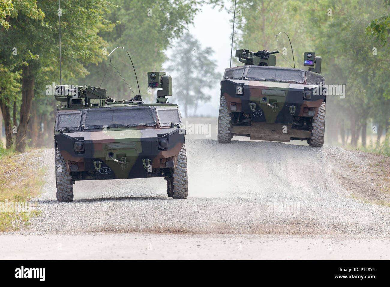 German light armoured reconnaissance vehicle drives on a road Stock ...