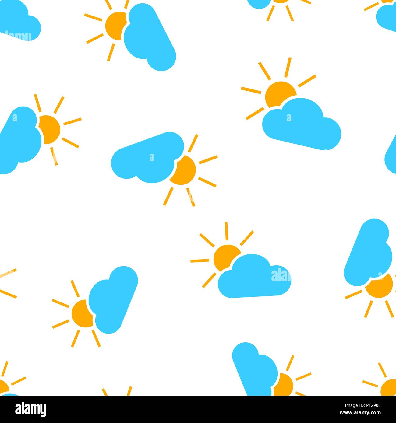 Weather forecast icon seamless pattern background. Business concept ...