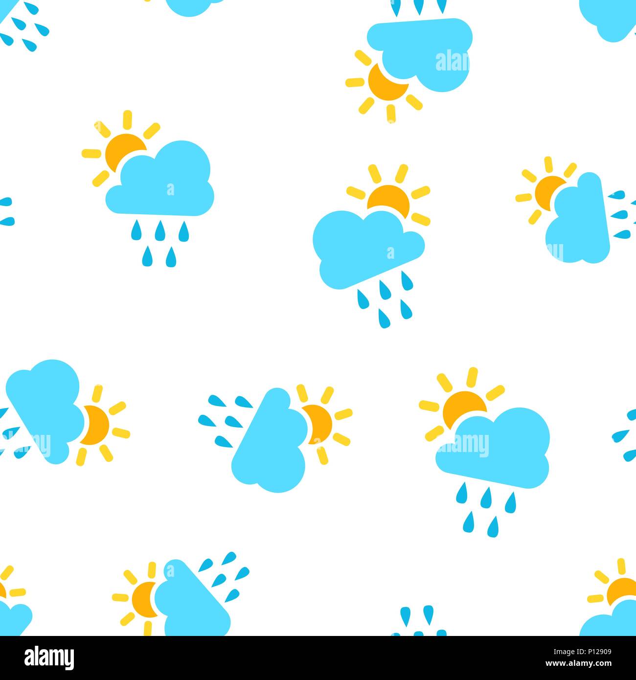 Weather forecast icon seamless pattern background. Business concept ...