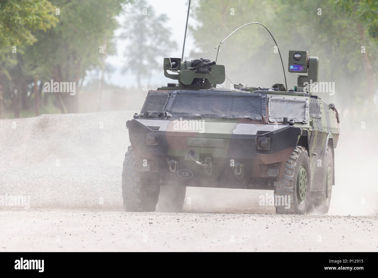 German light armoured reconnaissance vehicle drives on a road Stock ...