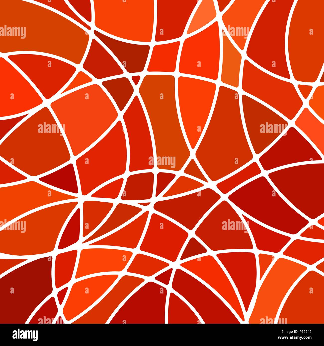 abstract vector stained-glass mosaic background - red and orange Stock ...