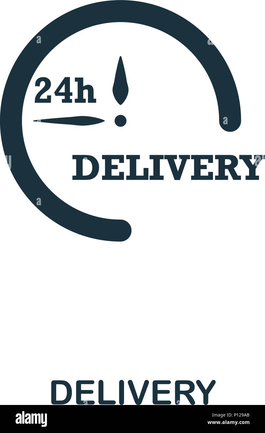Delivery 24 icon. Mobile apps, printing and more usage. Simple element ...