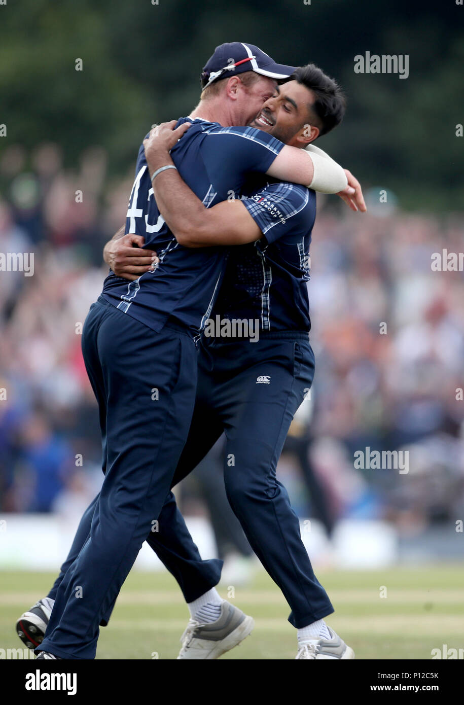 Scotland's Alasdair Evans (left) and Safyaan Sharif celebrate beating ...