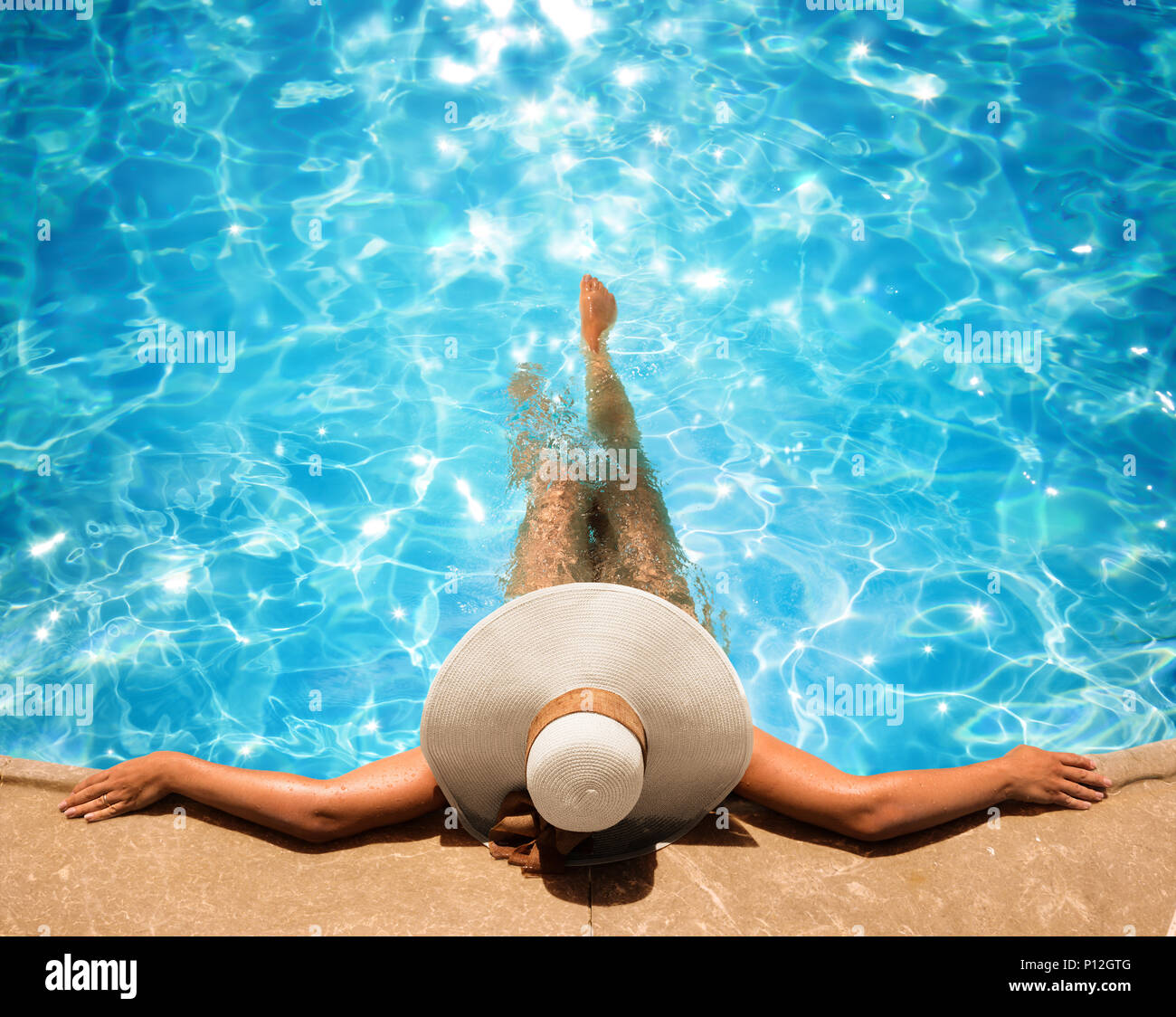 Woman young swimming pool hi-res stock photography and images - Alamy