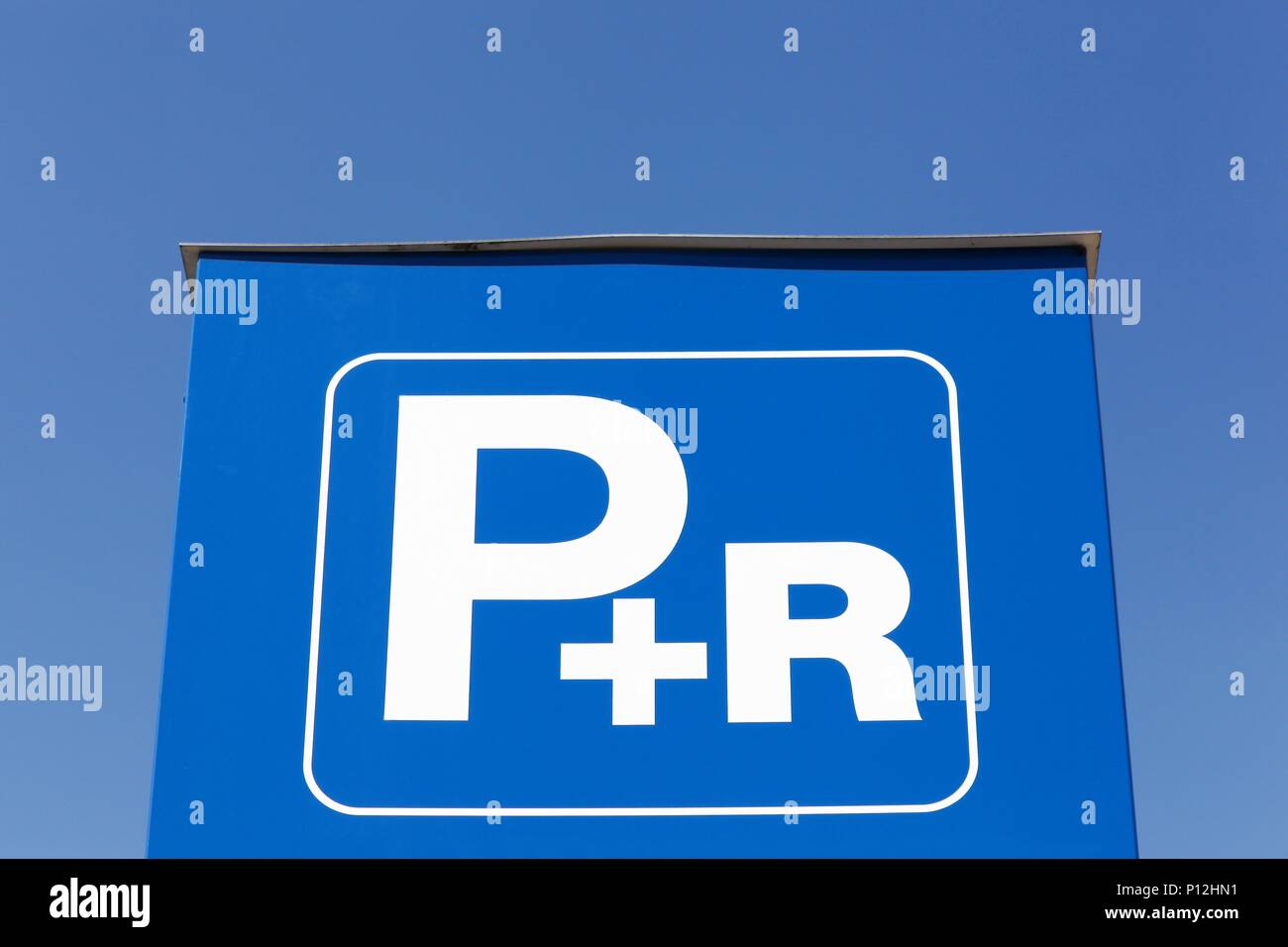 Park and ride car park sign Stock Photo - Alamy