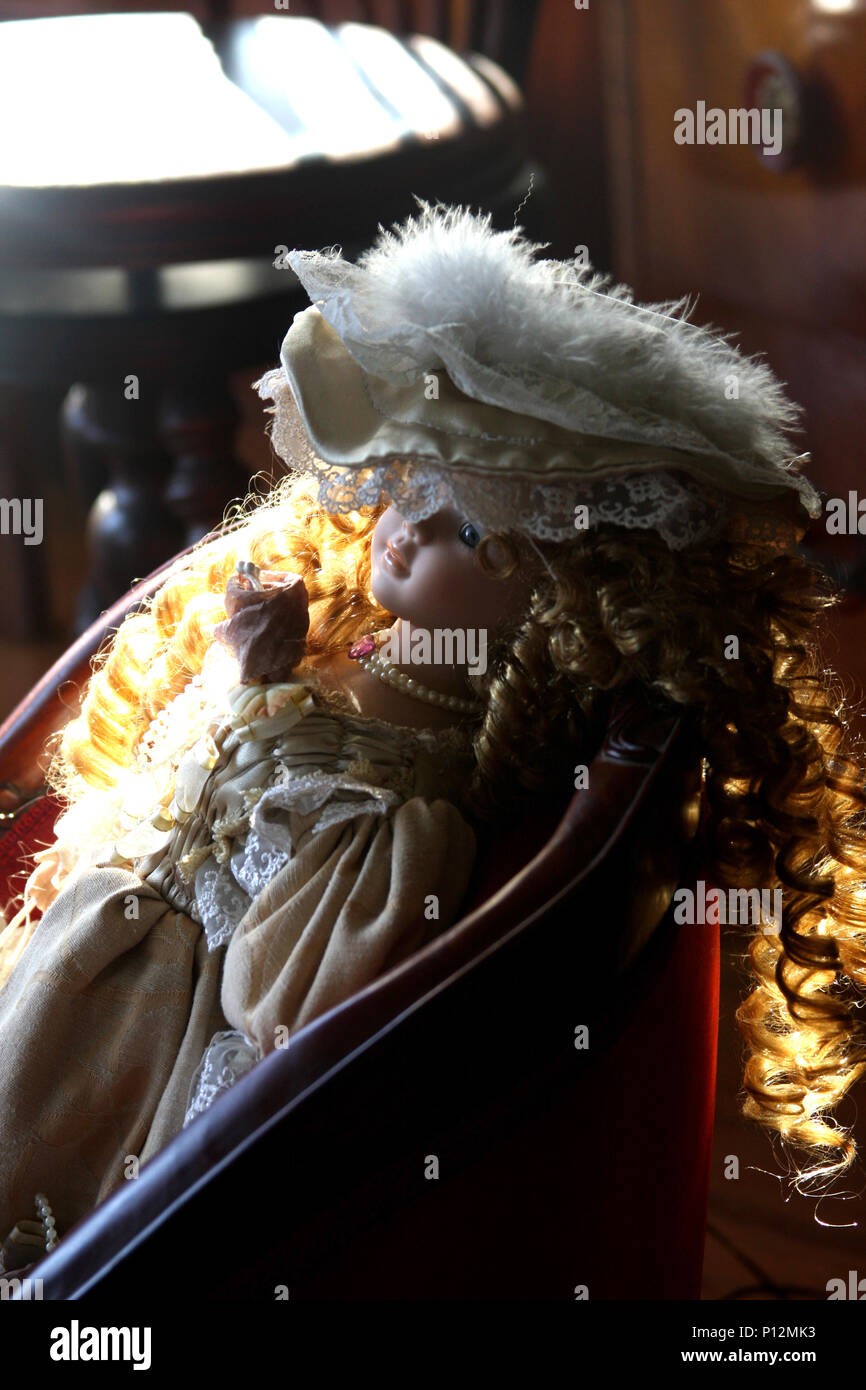 Beautiful vintage porcelain doll Stock Photo - Alamy