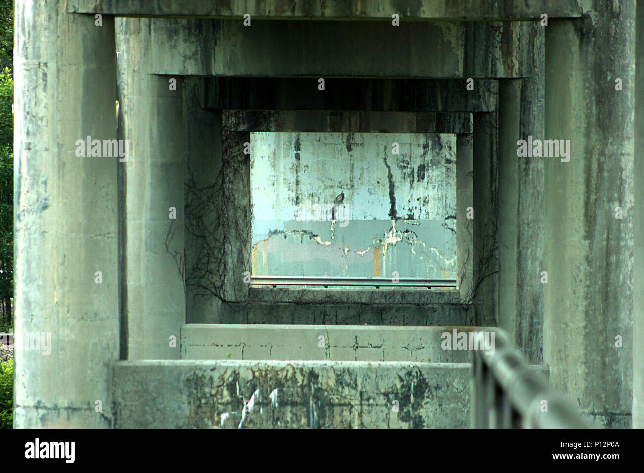 View under large bridge Stock Photo - Alamy