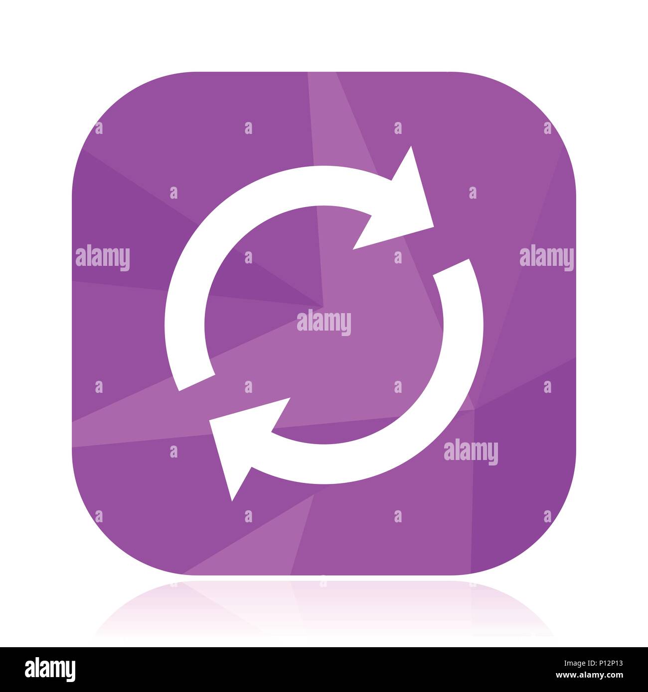 Reload flat vector icon. Refresh violet web button. Renew internet ...