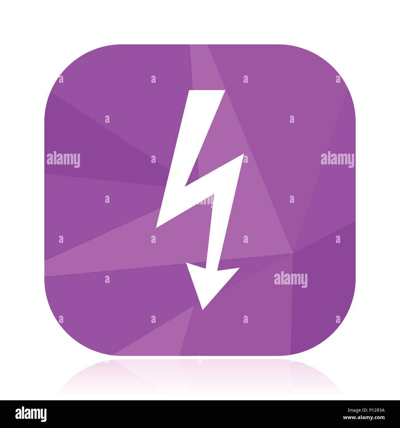 Bolt flat vector icon. Flash violet web button. Ligtning internet ...