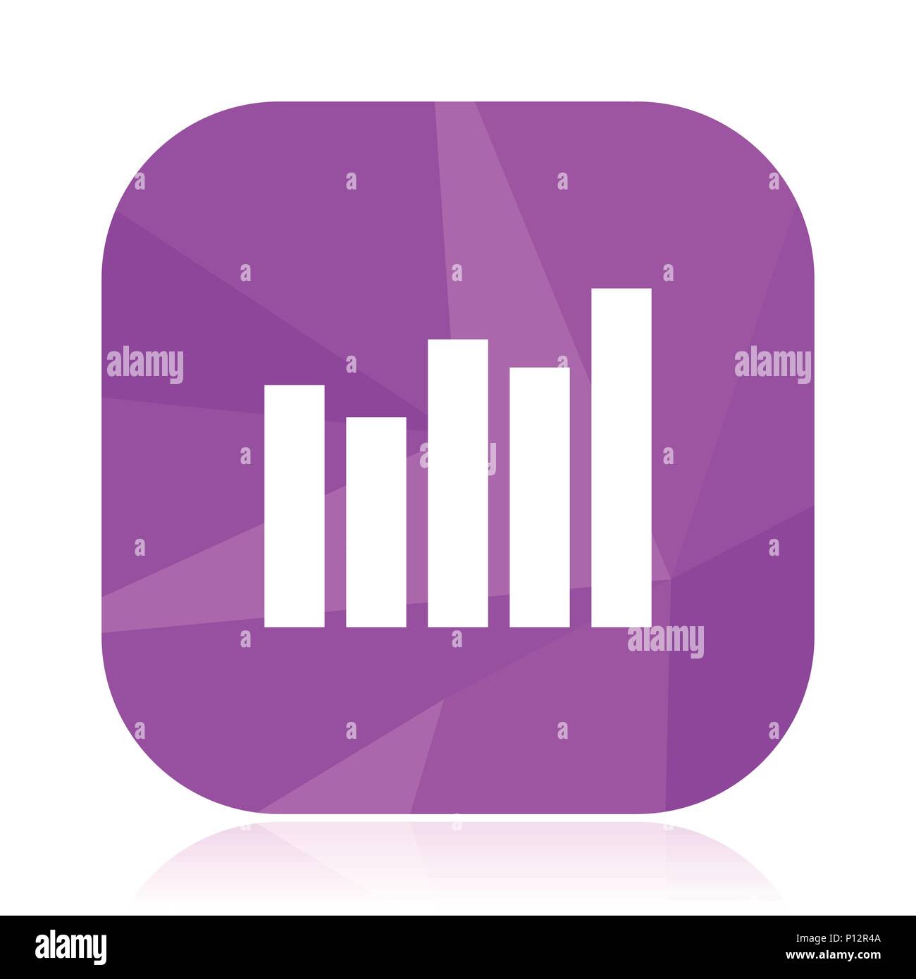 Graph flat vector icon. Diagram violet web button. Stock internet ...
