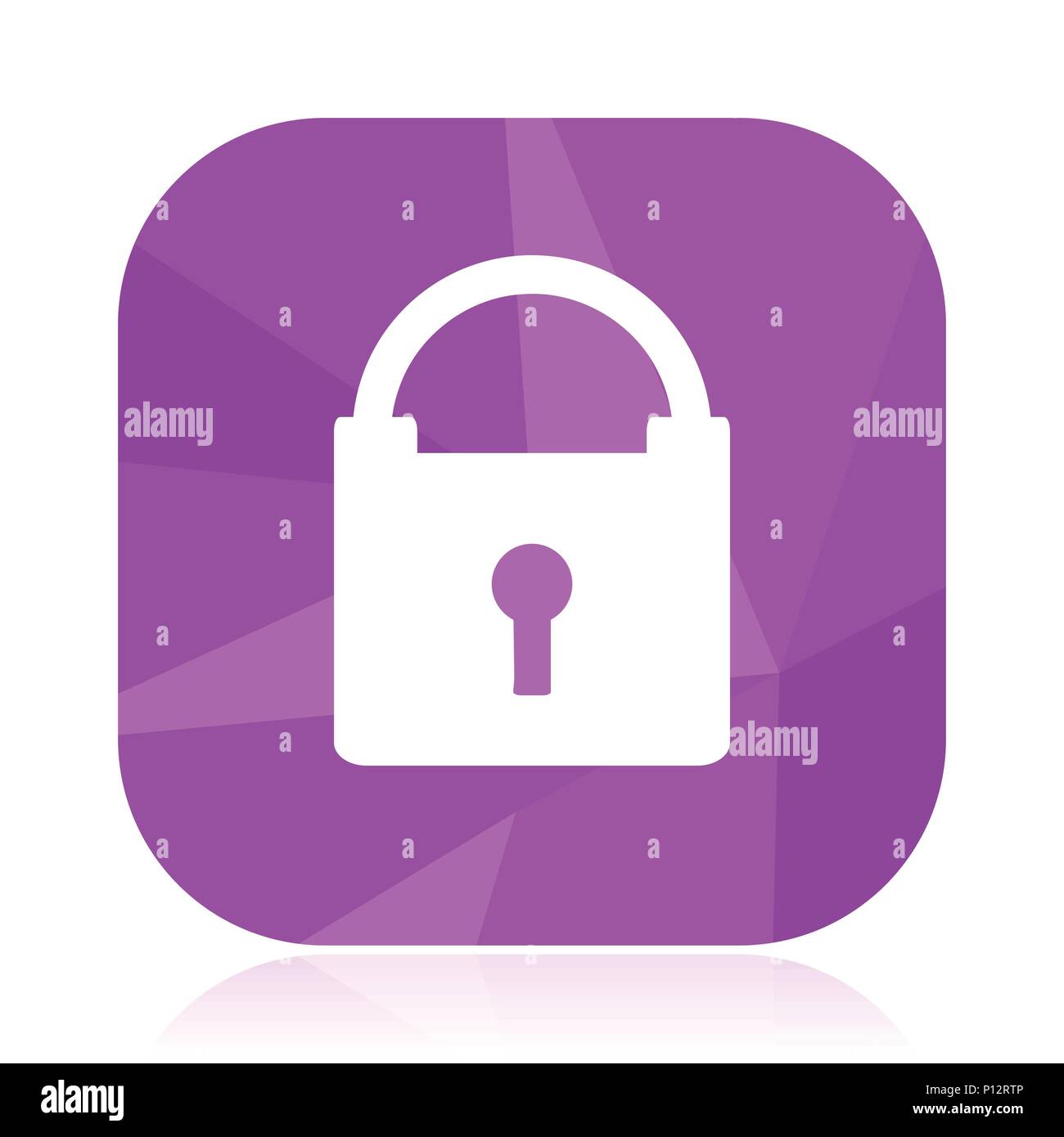 Padlock flat vector icon. Secure violet web button. Safe internet ...