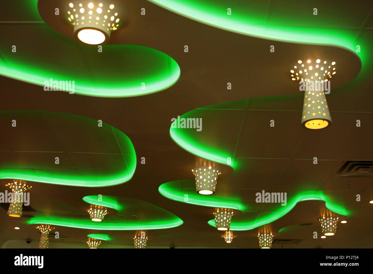 Unique modern light fixtures in store Stock Photo - Alamy