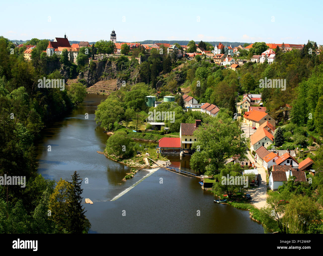 Historical town Bechyne panorama, South Bohemia, Czech republic Stock ...
