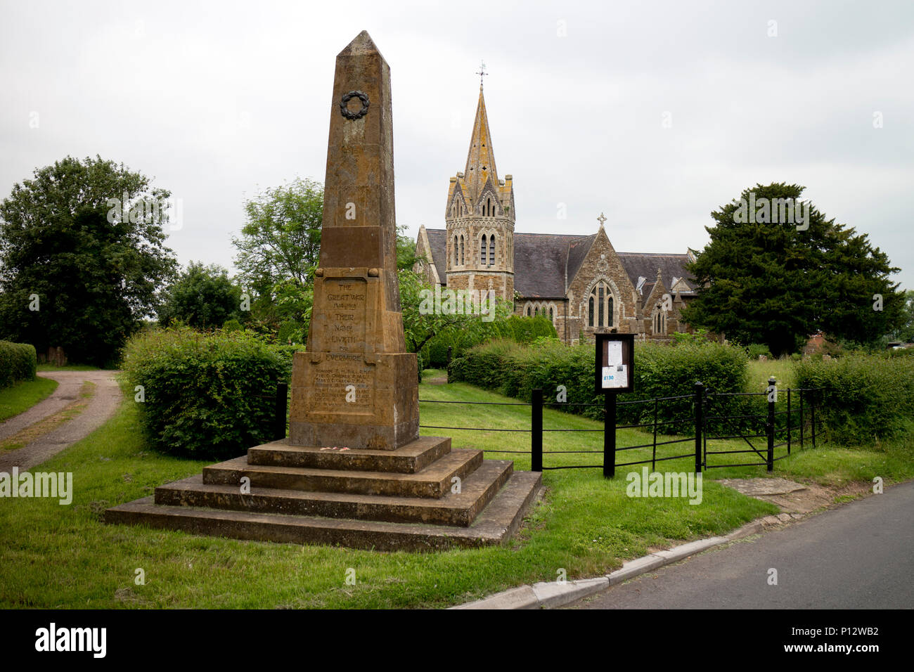 War memorial and St. John the Baptist Church, Lower Shuckburgh ...