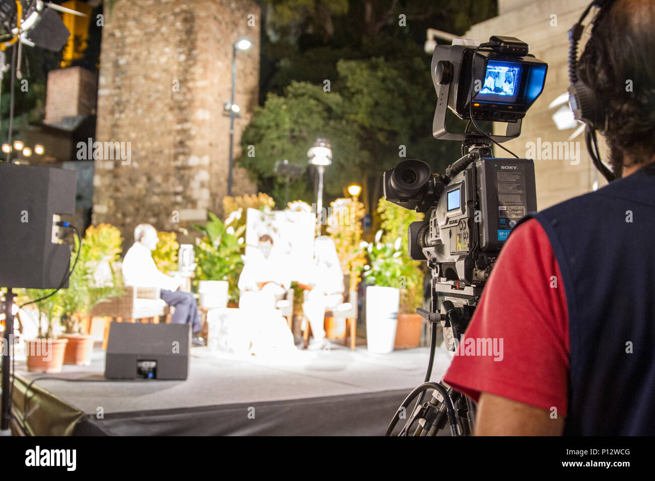 TV Talk Show Set - Camera & Production Stock Photo - Alamy